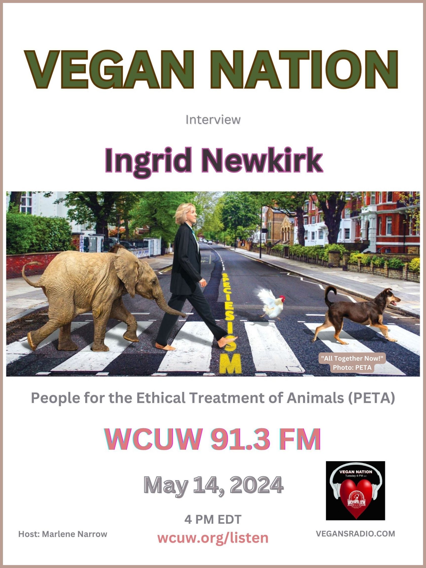 Ingrid Newkirk – PETA – Interview – May 14, 2024 | Vegan Nation with ...